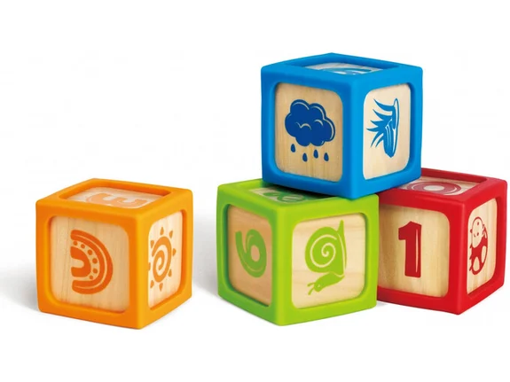 Hape Drvene kocke sa silikonskom ivicom E0132
