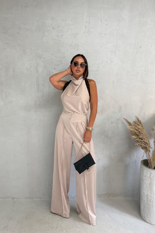 JAYDA ALMOND SATENSKE PANTALONE