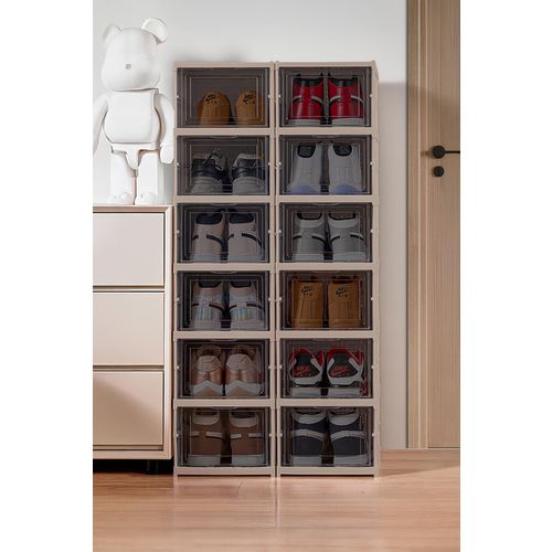 Lavine 105 - Beige Light Blue Shoe Cabinet