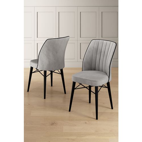 Nuna - Grey, Black Grey Black Chair Set (6 Pieces)