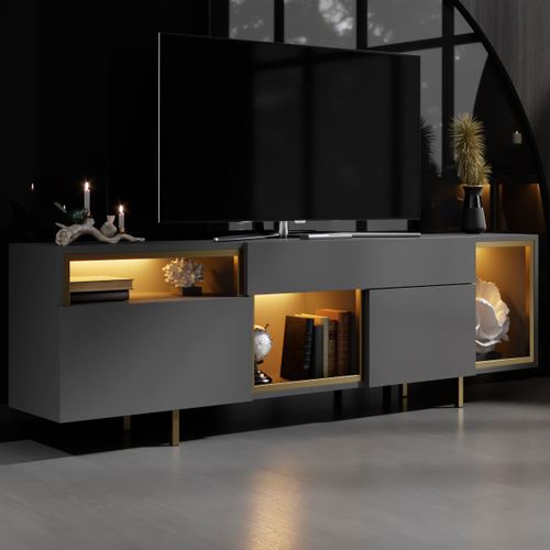 Norm - Anthracite, Gold Anthracite Gold TV Stand
