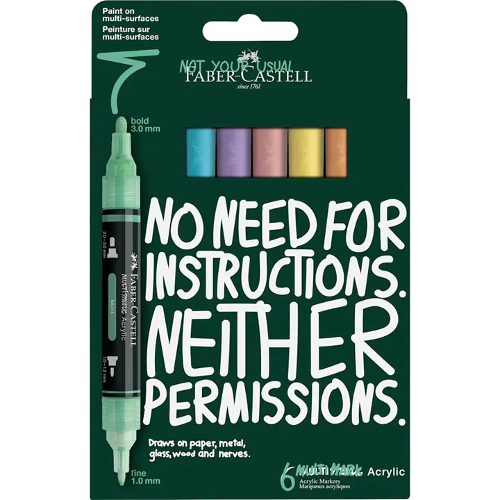FABER CASTELL akrilni markeri PASTEL 6kom