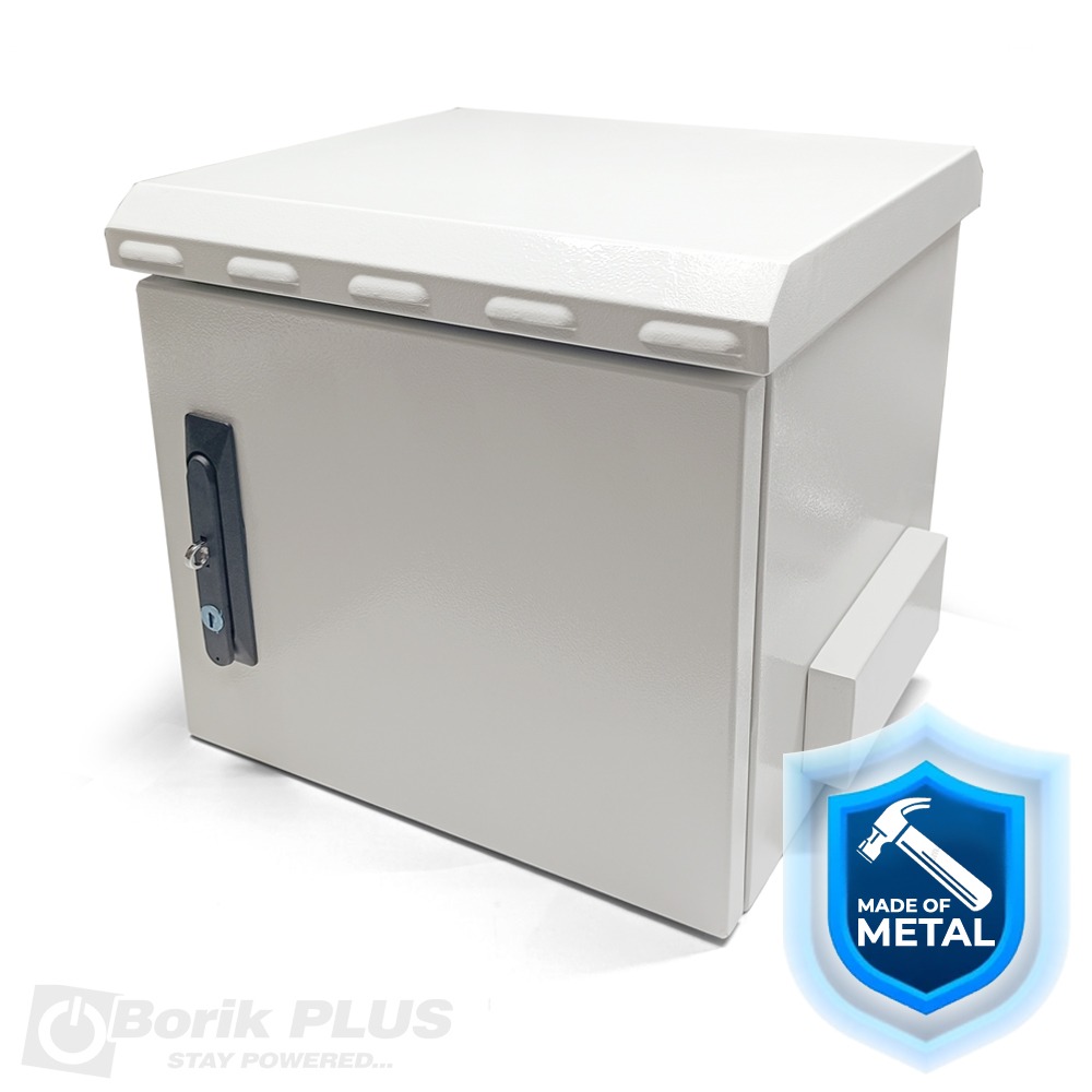 Metalni rek 5U 10″ IP 66 za montažu na stub BELI
