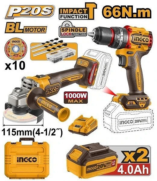 SET AKU(BRUSILICA+BUSILICA 66NM)CKLI20273E SUPER INGCO