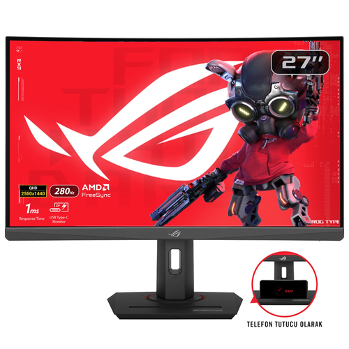 27 inča XG27WCMS ROG Strix QHD 2560x1440 Fast VA 280 Hz zakrivljeni gaming monitor