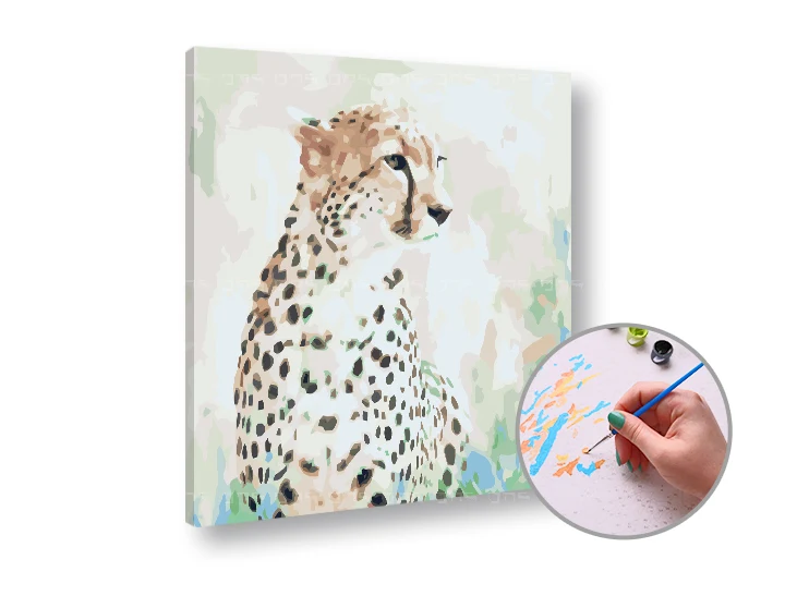 Slika po brojevima - Gepard u lovu – 50k50 cm - bez rama