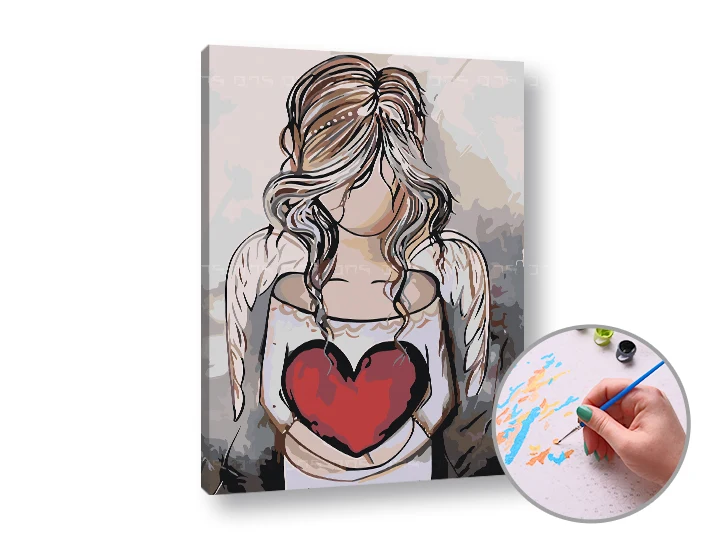 Slika po brojevima ANGEL - Niska težina – 50k40 cm - bez rama