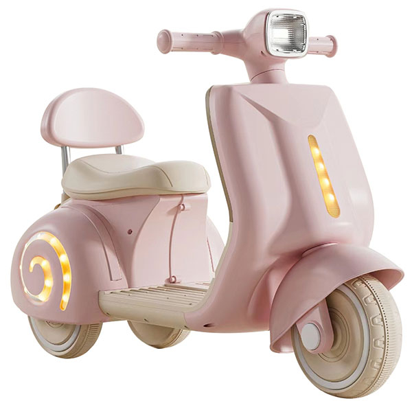 Motor Vespa na akumulator skuter 6v led MB0119 roze boja 719091R