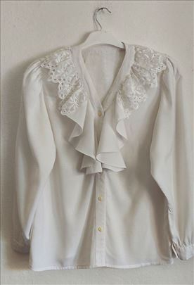 Unikatna vintage sa belim vezom bluza vel. M