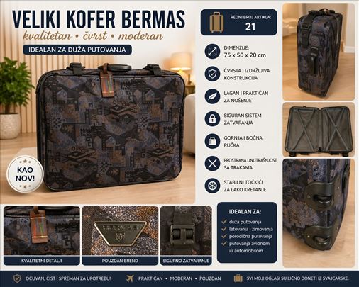 Kofer br.21 marke Bermas 75x50x20cm, uvoz CH