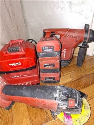 Hilti, brusilica, 2 punjača i 3 baterije