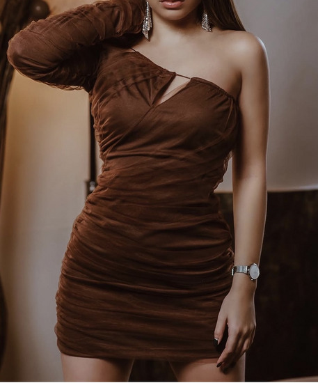 Zara kratka braon haljina