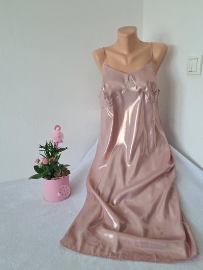 Elegantna roze-zlatna slip haljina vel 44