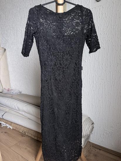 Katrin crna midi haljina od čipke / xs
