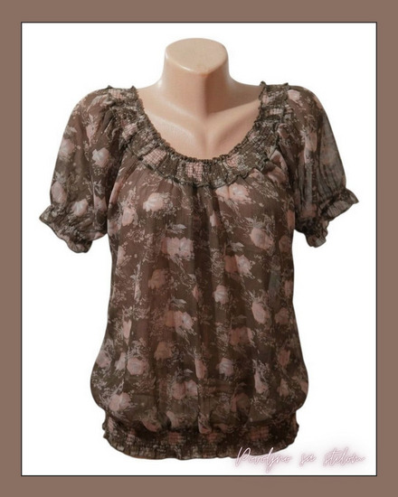 3.3. Lagana cvetna braon bluza Okay XL