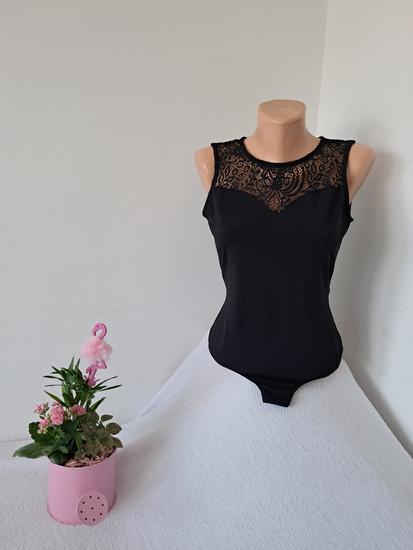 VERO MODA crni bodi sa cipkom vel S