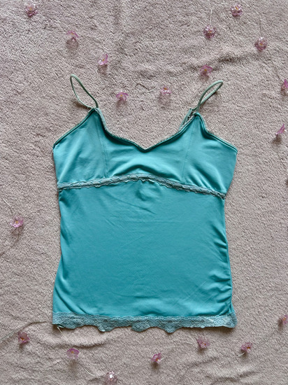 Kikiriki y2k vintage top tirkizni, S