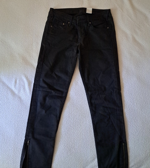 H&M Crne Kožne Pantalone