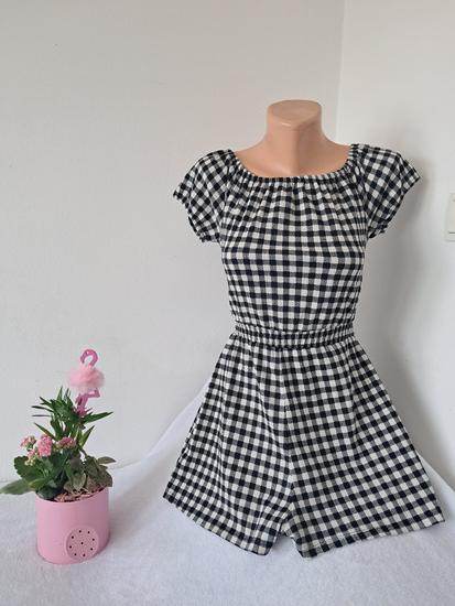 NEW LOOK letnji gingham kombinezon vel XS