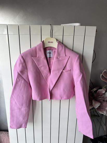 Zara roze crop sako