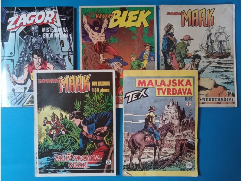 Stripovi lot 5 komada Zagor, Blek, Mark, Tex