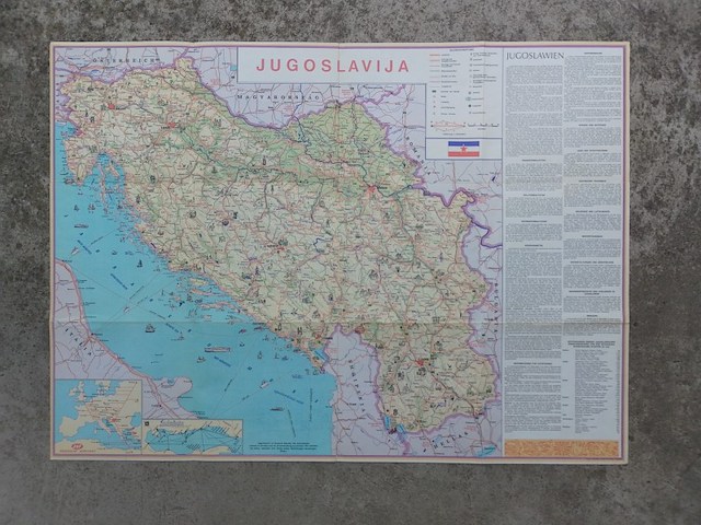 JUGOSLAVIJA, Turistička mapa