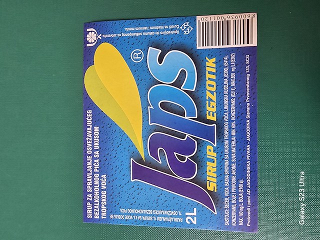 JAPS  Egzotik SIRUP Jagodinska pivara