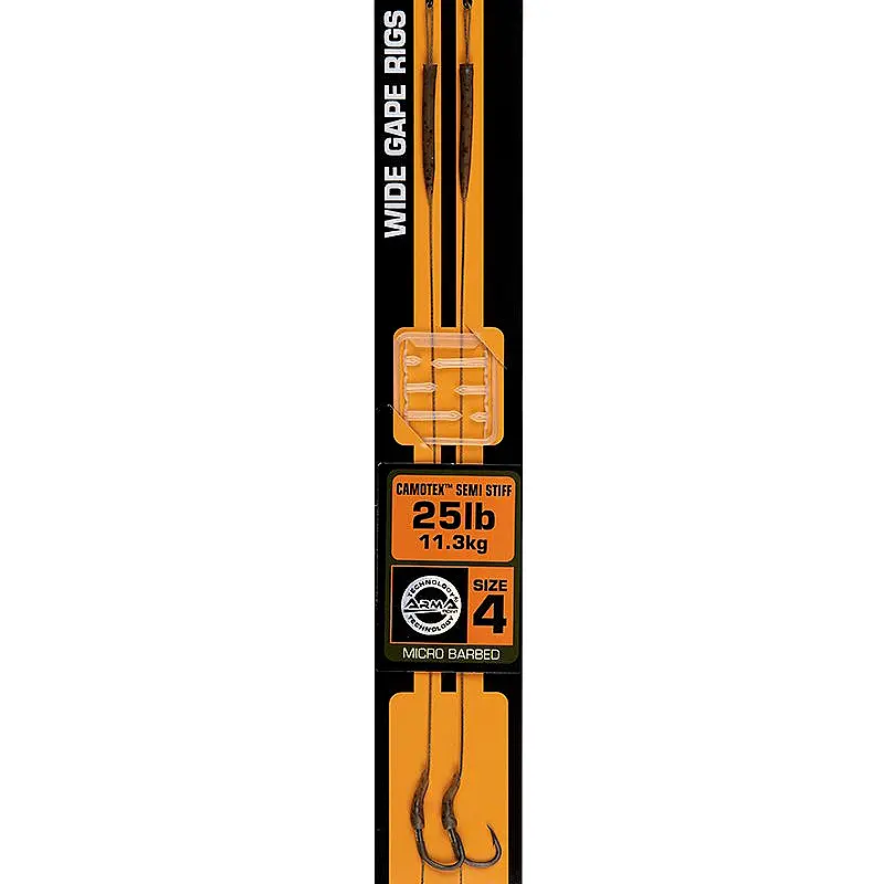 FOX Edges Wide Gape 4 - 25lb Camotex Semi Stiff x 2 (CCR176) 60267