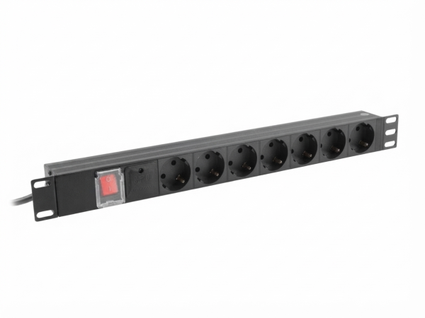 EXELINK RAZVODNI PDU PANEL ZA RACK 19 IN, SA 7 UTIČNIH MESTA, KABL 2M (ALUMINIJUM)