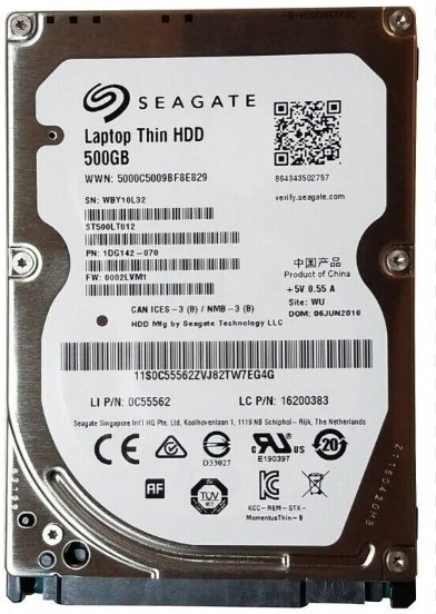 HDD 2.5 * 500GB ST500LT012 SEAGATE 5400RPM 16MB SATA 9.5MM