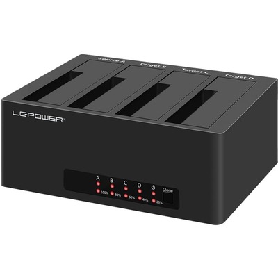 HDD DOCKING LC-DOCK-U3-4B-V2 USB3.2 1×1 4X HDD/SSD BLACK