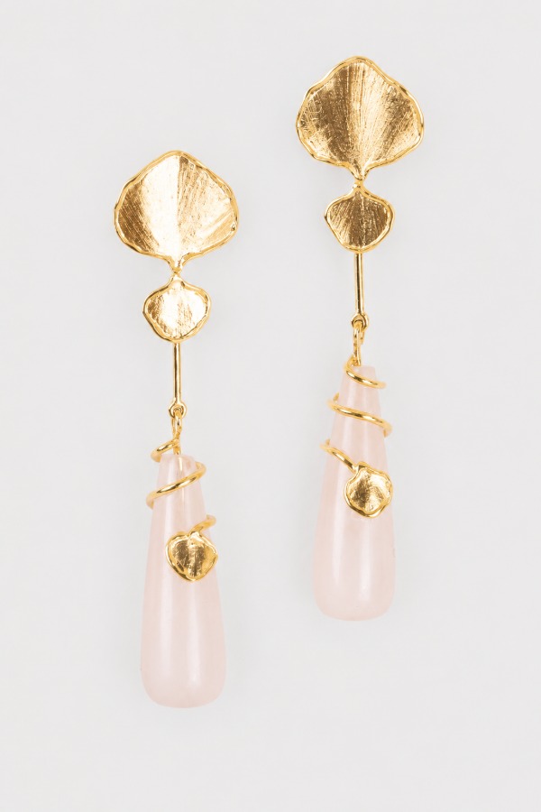 Rose Quartz Drop Earrings