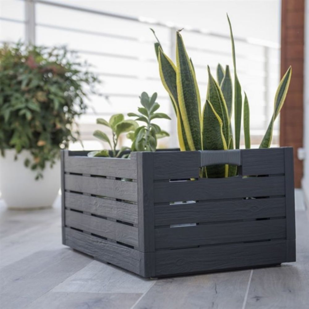 Gajba pvc bastenska antracit rasklopiva 50l dea home