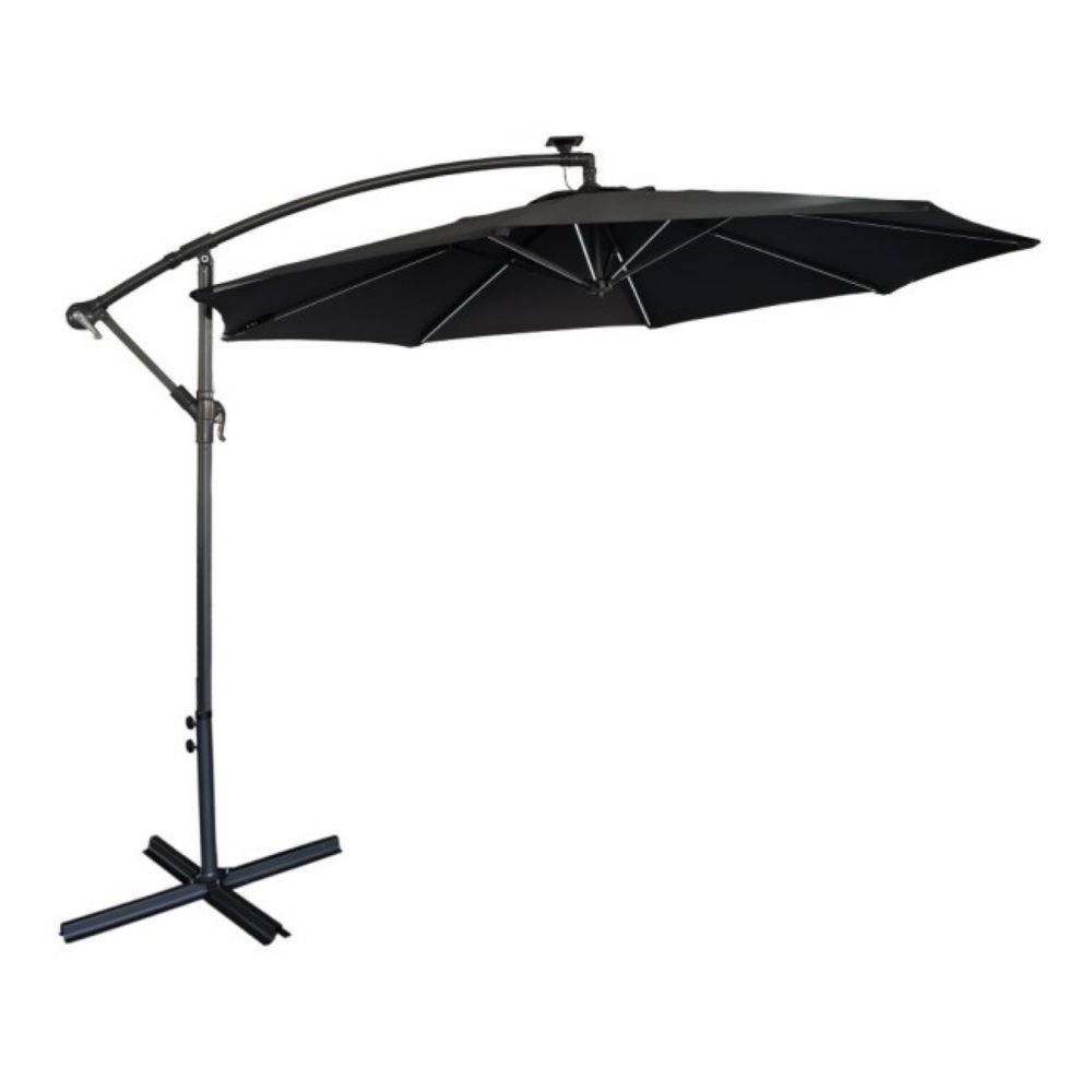Suncobran 3m antracit sa solarnim led svetlom uv50+