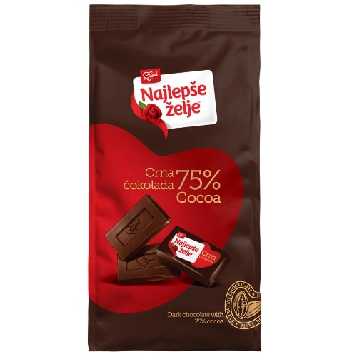 Najlepše želje mini čokolade u kesici crna čokolada 75% kakao 150g Štark