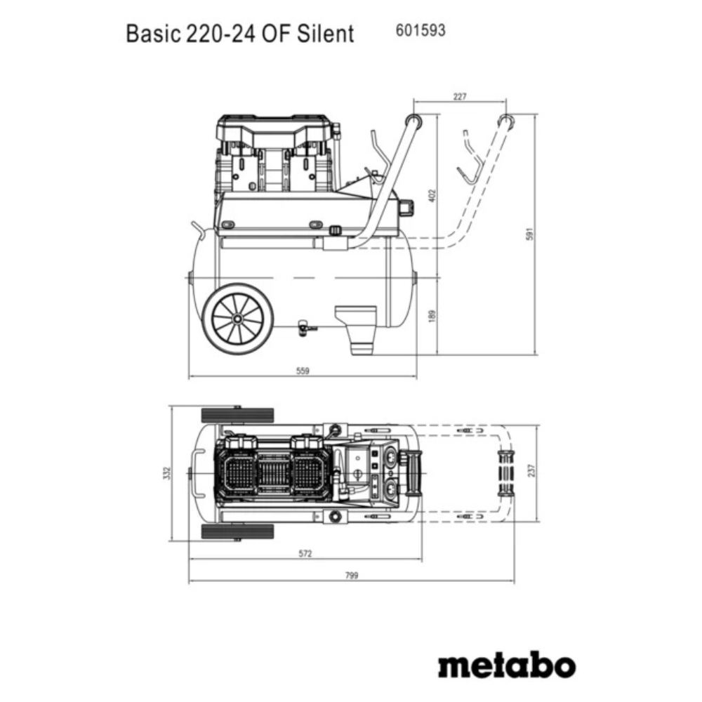 Metabo – Tihi kompresor za vazduh Basic 220-24 OF Silent – 601593000