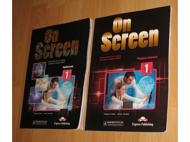 ON SCREEN 1 UDZBENIK + RADNA SVESKA kao NOVO