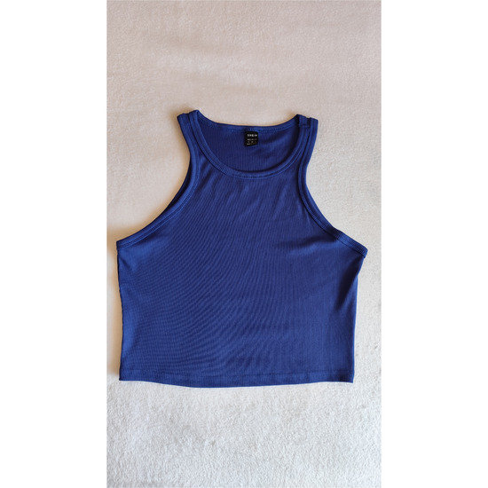 Plava crop top majica plava M NOVO