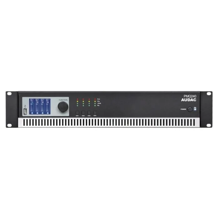Audac PMQ240 - WaveDynamics™ četvorokanalno 70/100V pojačalo 4x240W sa DSP procesorom