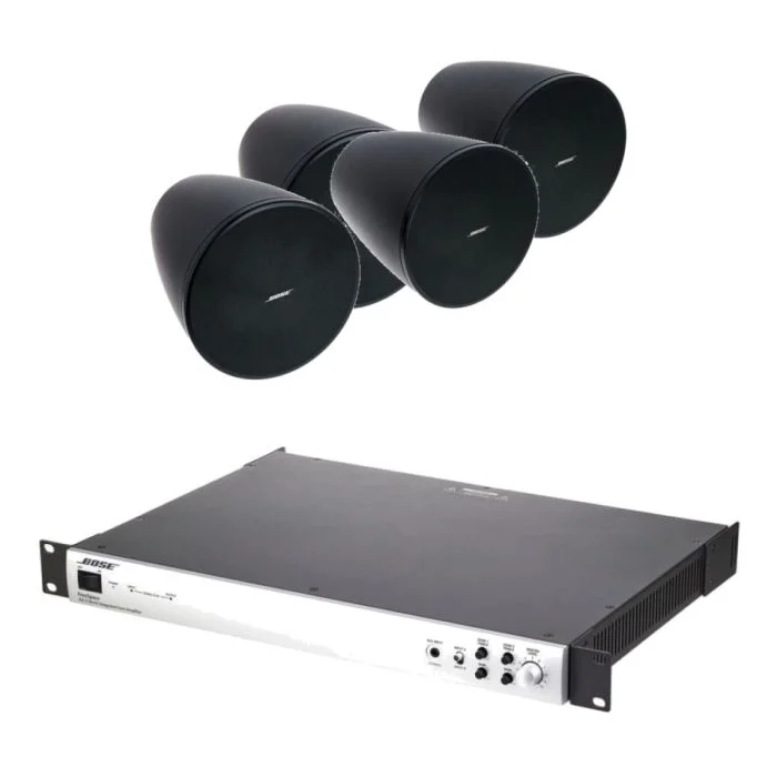 BOSE DesignMax komplet ozvučenja: 4× viseći zvučnik DM6PE, integrisano pojačalo IZA 2120-HZ