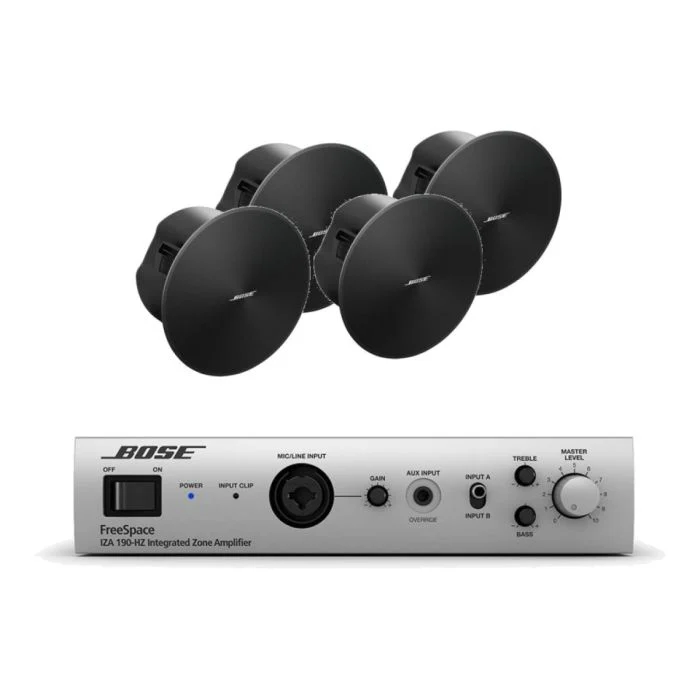 BOSE DesignMax komplet ozvučenja: 4× ugradni plafonski zvučnik DM5C, integrisano pojačalo IZA190-HZ