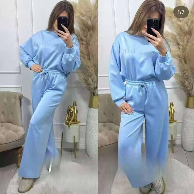 Ženski komplet trenerke – dukserica + široke pantalone - Model
