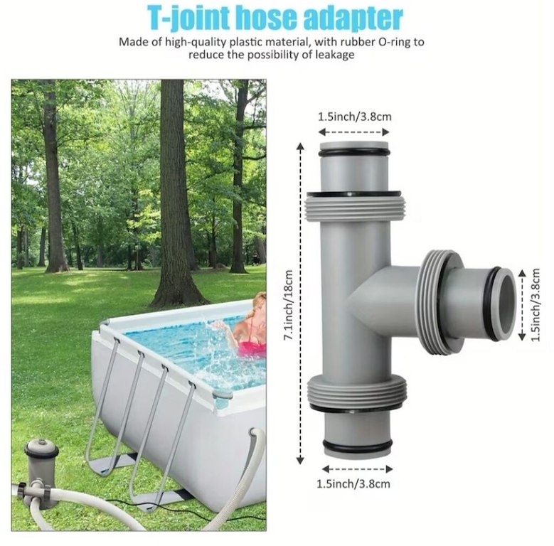T-adapter (T-spoj) 38 mm (1.5") za Intex i Bestway bazene ✅ Novo