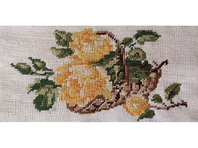 Goblen Žute ruže – Vrhunski sitni bod 19x9 cm