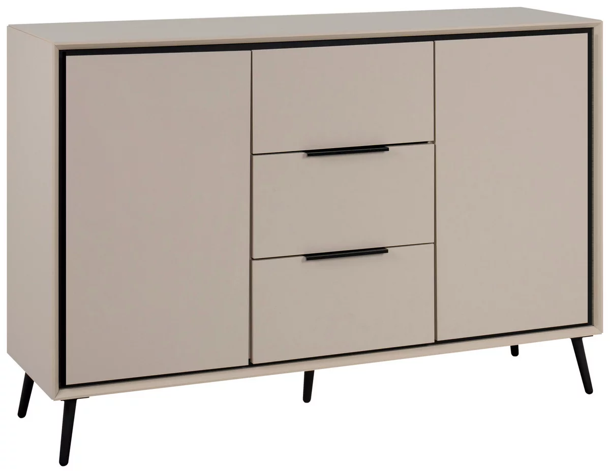 KOMODA 135/90/38 cm crna, boja peska