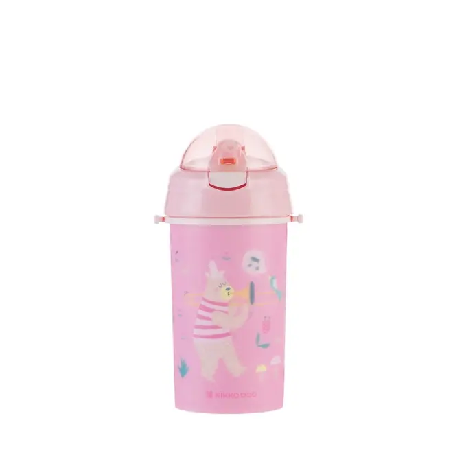Šolja sa slamkom i trakom Music Fest 450ml Pink KKB31081