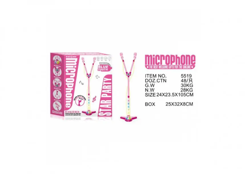 HK MINI, MIKROFON SA MUZIKOM I SVETLOM, ROZE