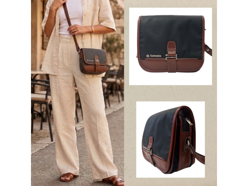 SAMSONITE Original torbica-Platno- Koža***
