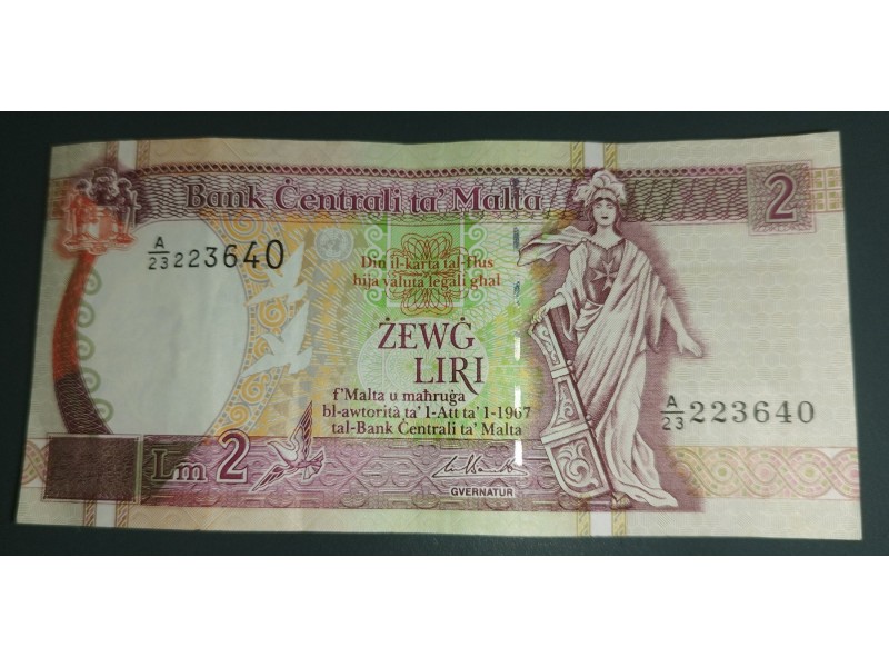 C55 2 liri Malta Ascending Serial number