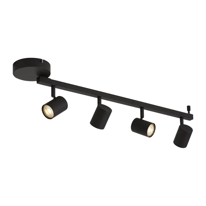 Modern Black 4-Light Ceiling Spot GU10 50mm incl. Backlight and 3-Way Switch - Back Up